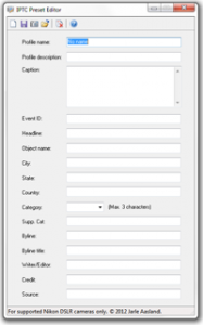 Alternative IPTC Preset Manager Software (for Nikon D4) - Nikon Rumors