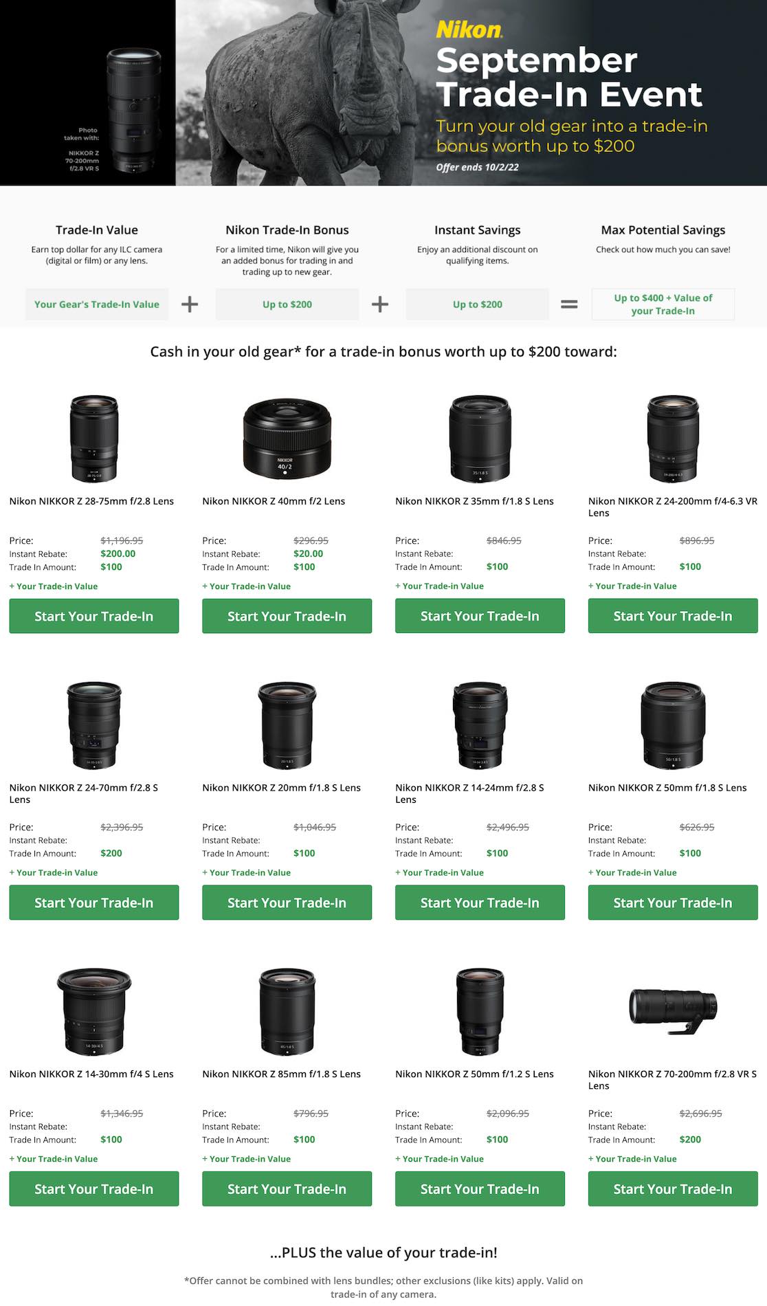 B&H now has a new dedicated website for the new "Nikon Z lens trade-up ...