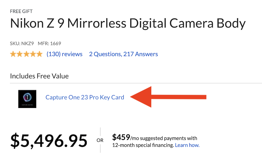 Nikon Z9 still comes with a free Capture One 23 license - Nikon Rumors