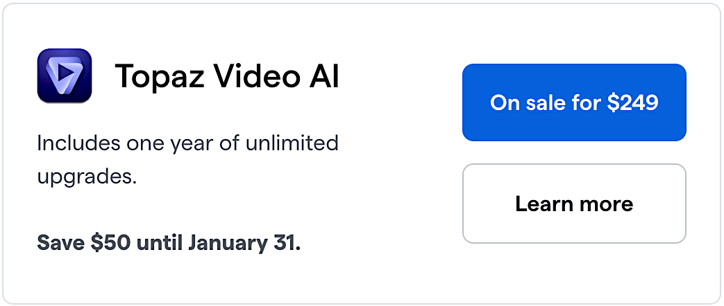 Topaz Video AI version 3.1 released together with a new discount on the ...