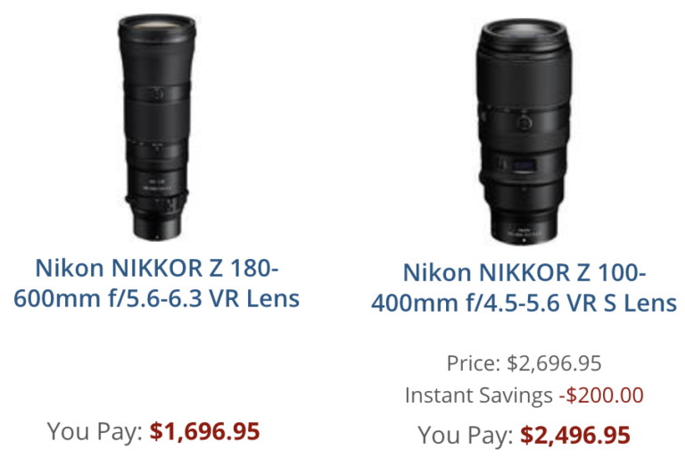 Nikkor Z 180 600mm F 5 6 6 3 VR Vs Nikkor Z 100 400mm F 4 5 5 6 VR S nikkor-z-180-600mm-f-5-6-6-3-vr-vs-nikkor-z-100-400mm-f-4-5-5-6-vr-s