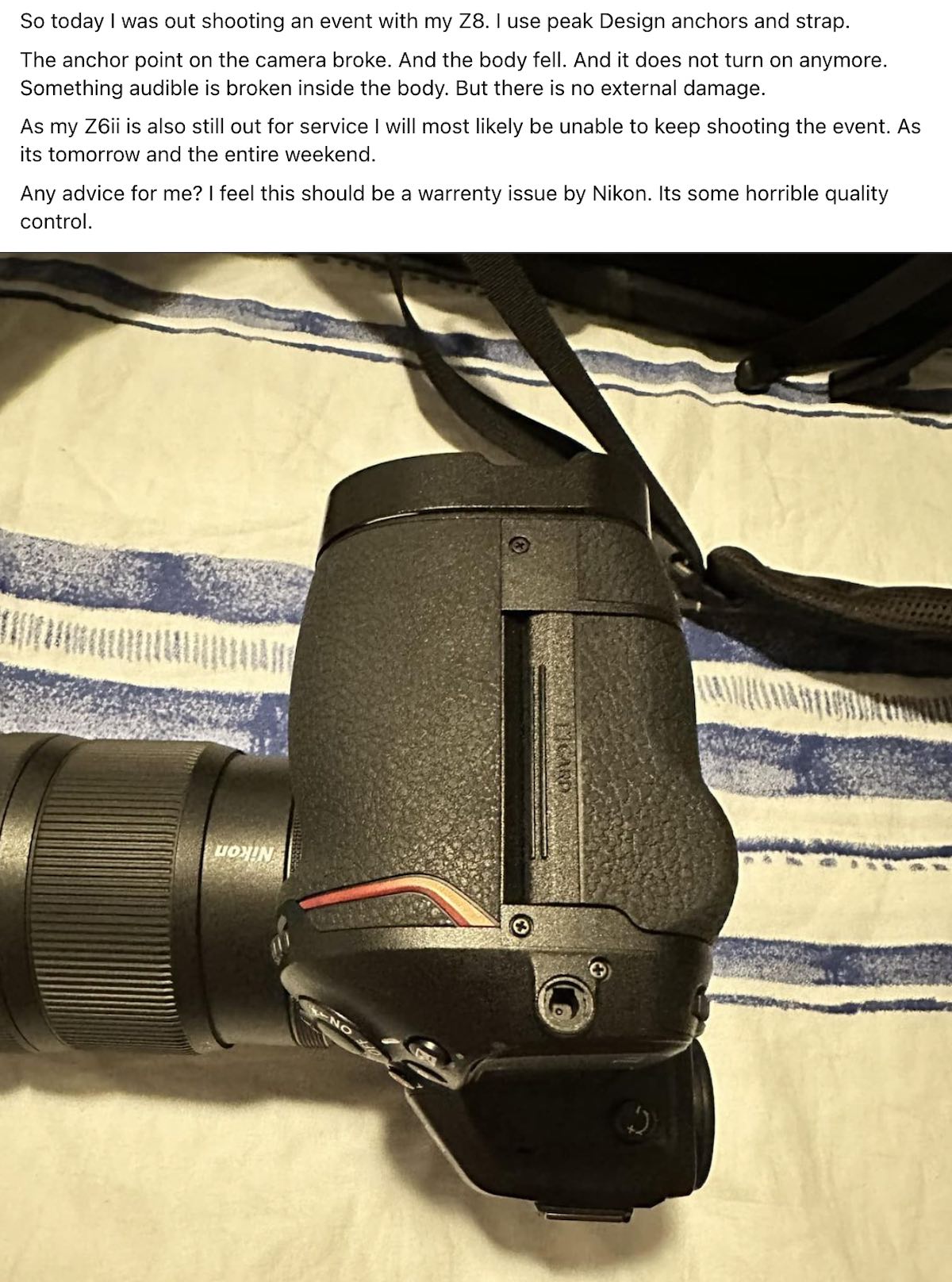 Several Nikon Z8 owners report separated/broken strap lugs - Nikon Rumors