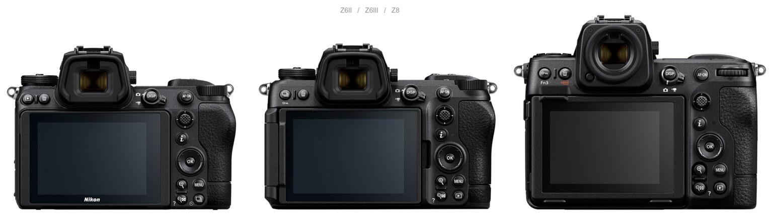 Nikon Z6 II vs. Nikon Z6 III vs. Nikon Z8 cameras size comparison ...