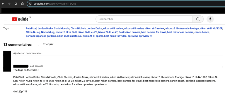 Petapixel leaks the Nikon Z6 III camera 4k/120p video capabilities in YouTube hashtags, calls it ...