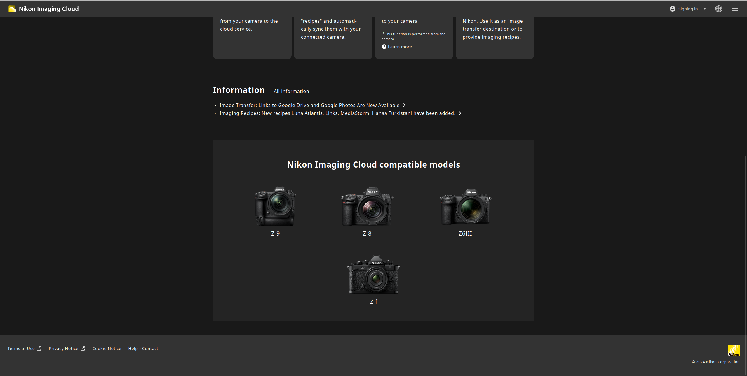 Again: rumors about Nikon Imaging Cloud support for Nikon Zf, Z6III, Z8 ...