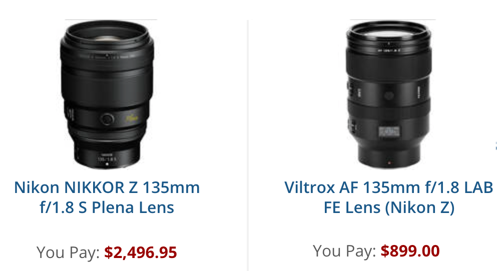 Comparing the Nikon Nikkor Z 135mm f/1.8 S Plena lens with the new ...