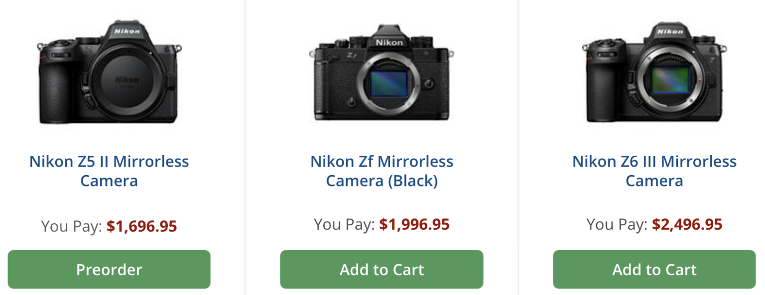 Comparing the new Nikon Z5II camera with the Nikon Zf and the Nikon Z6III - Nikon Rumors