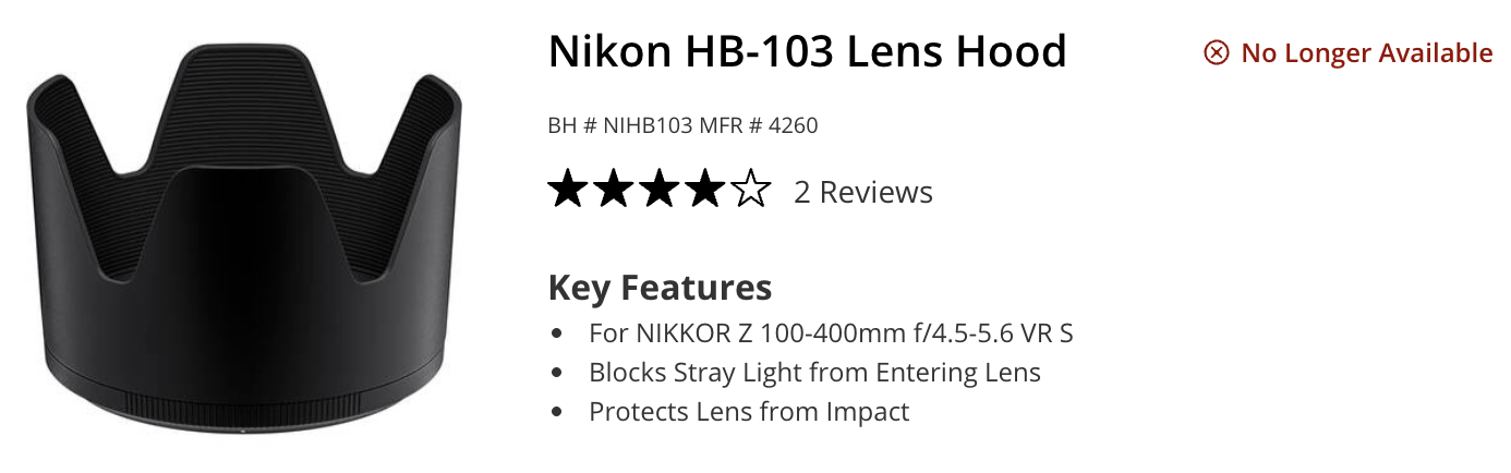 Strange: Nikon to introduce a new HB-103 lens hood in Japan - Nikon Rumors